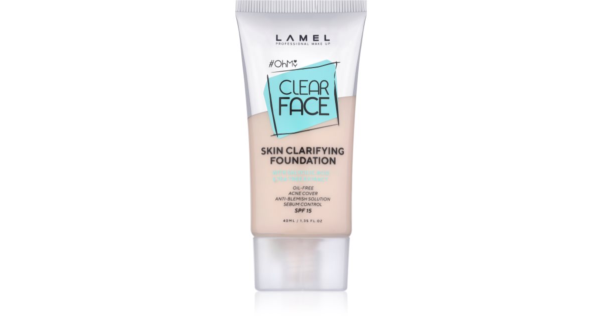 LAMEL OhMy Clear Face Full Coverage Foundation for problem and oily ...
