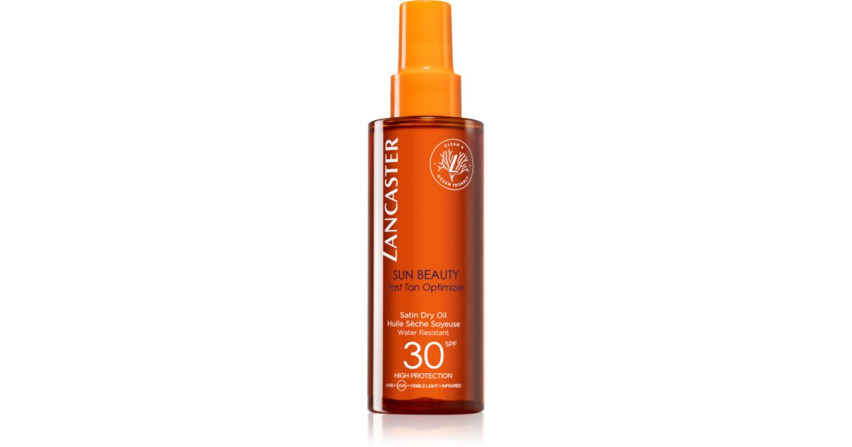 Lancaster Sun Beauty Satin Dry Oil dry sunscreen oil spray SPF 30 ...