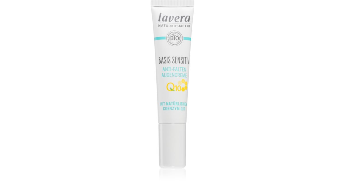 Lavera Basis Sensitiv Q10 Augencreme gegen Schwellungen und Falten mit dem Coenzym Q10