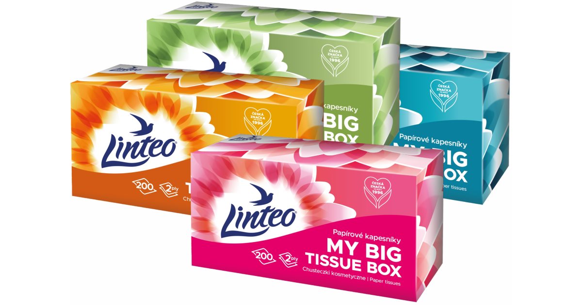 Linteo Paper Tissues Two-ply Paper, 200 pcs per box | notino.gr
