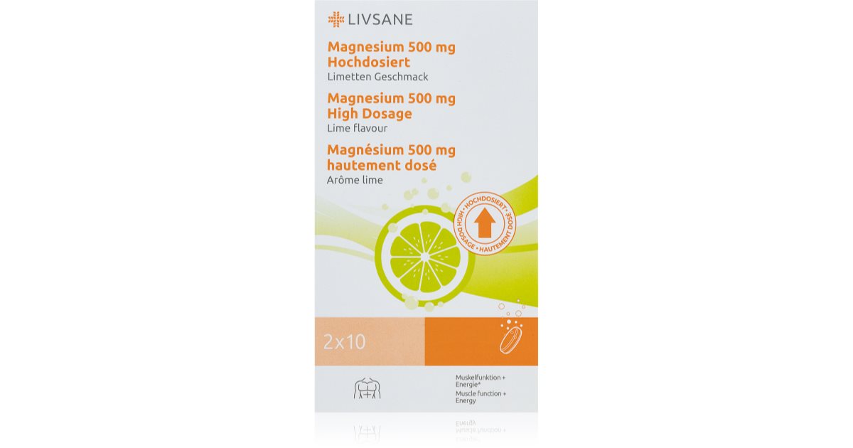 LIVSANE Horčík 500mg Limeta šumivé tablety pre normálnu činnosť ...