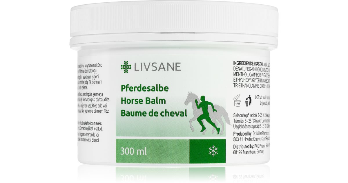 LIVSANE Horse Balm gel refrescante para los músculos, articulaciones y ...