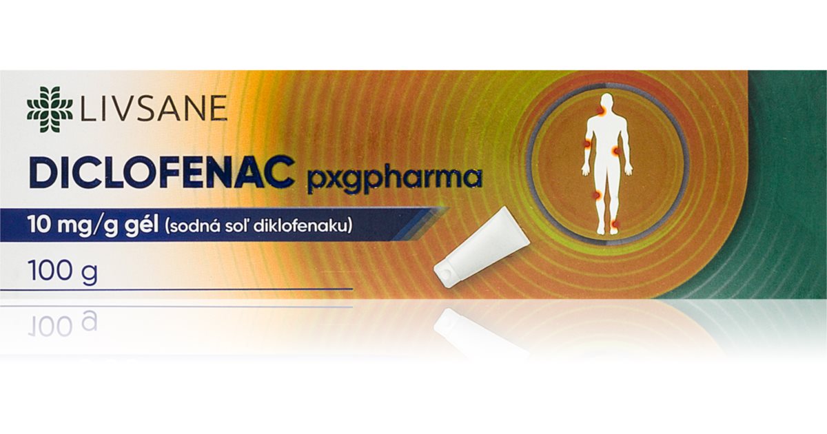 LIVSANE Diclofenac pxgpharma 10 mg/g gél na úľavu od bolesti svalov a ...