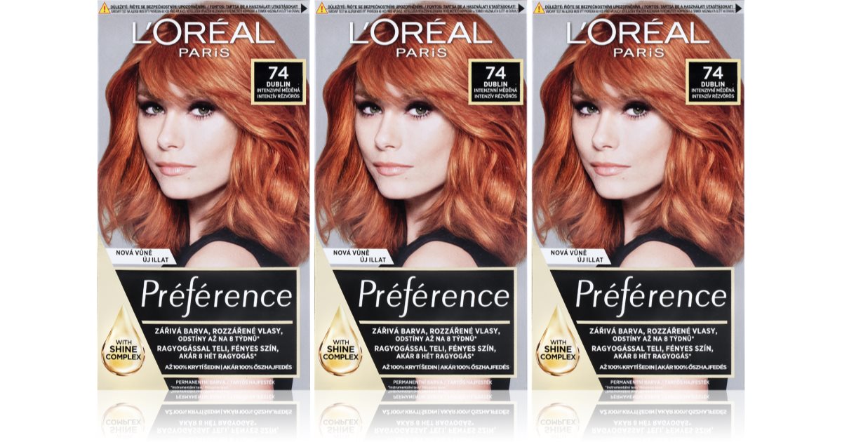 L’Oréal Paris Préférence Haarfarbe vorteilhafte Packung Farbton 7.4 ...