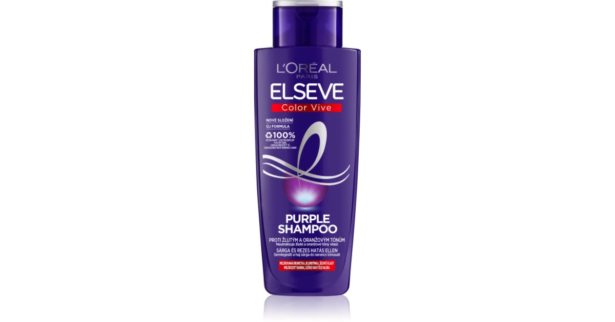 L’Oréal Paris Elseve Color-Vive Purple Shampoo zum Neutralisieren von ...