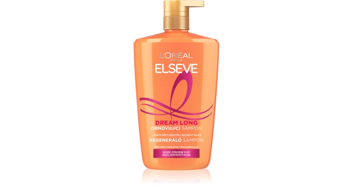 L’Oréal Paris Elseve Dream Long shampoing rénovateur avec pompe doseuse ...