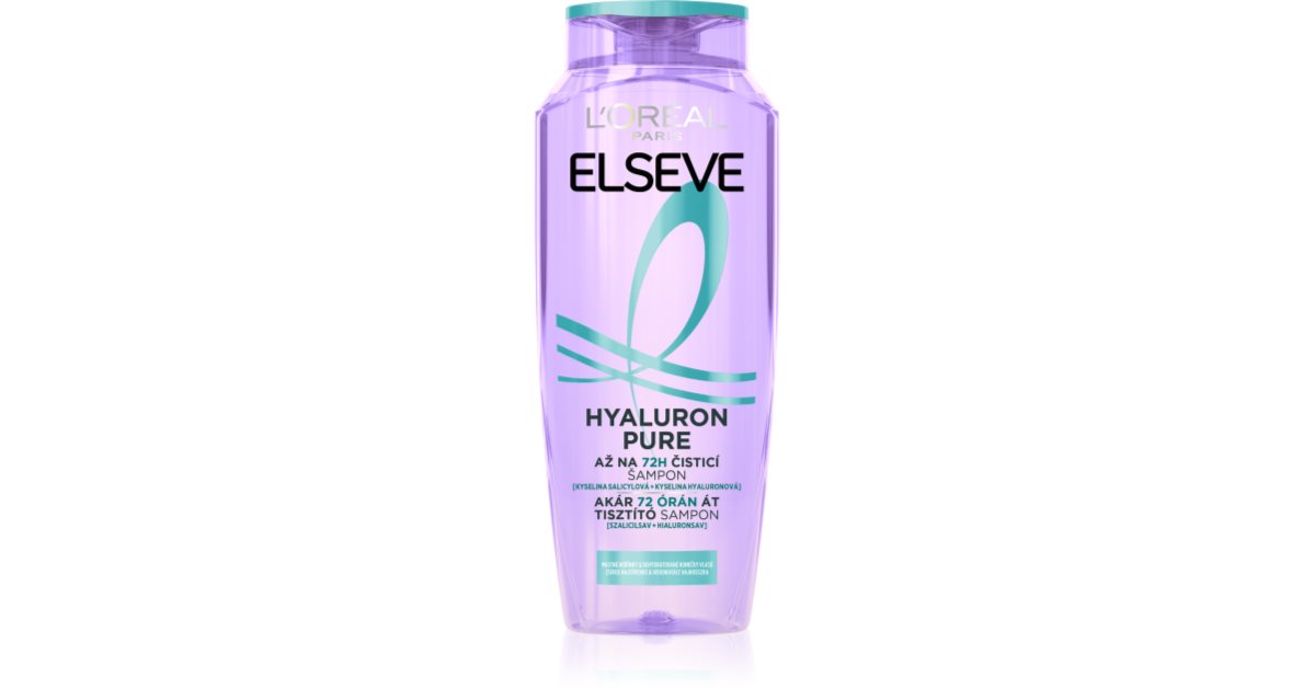 L’Oréal Paris Elseve Hyaluron Pure moisturising shampoo for oily scalp ...