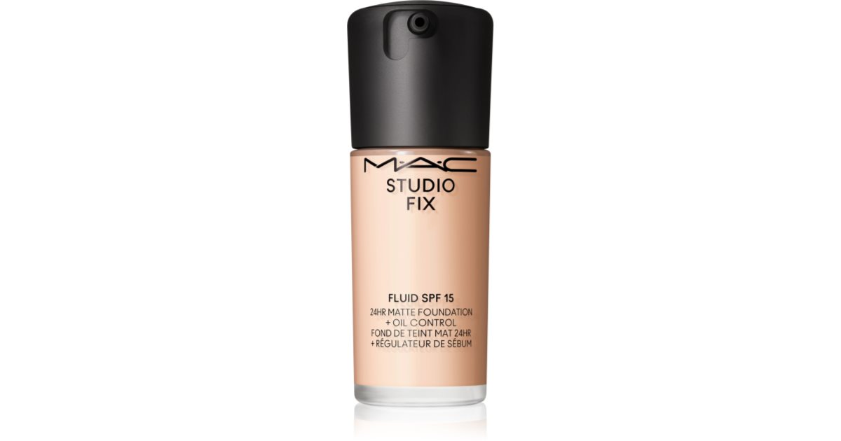 MAC Cosmetics Studio Fix Fluid SPF 15 24HR Matte Foundation + Oil Control mattifying foundation ...
