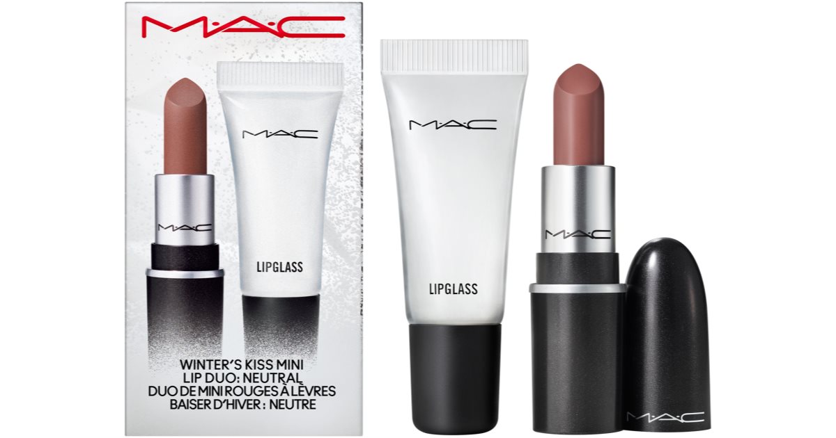 MAC Cosmetics Holiday Winter's Kiss Mini Lip Duo gift set Neutral shade ...