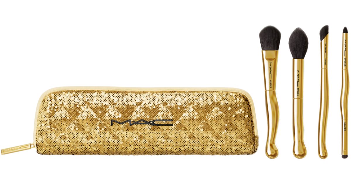 MAC Cosmetics Holiday Golden Touch Mini Brush Kit gift set (with a ...