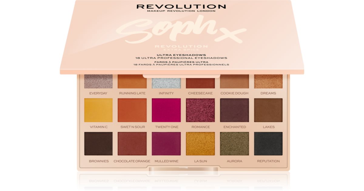 Makeup Revolution Soph X Extra Spice eyeshadow palette with mirror ...