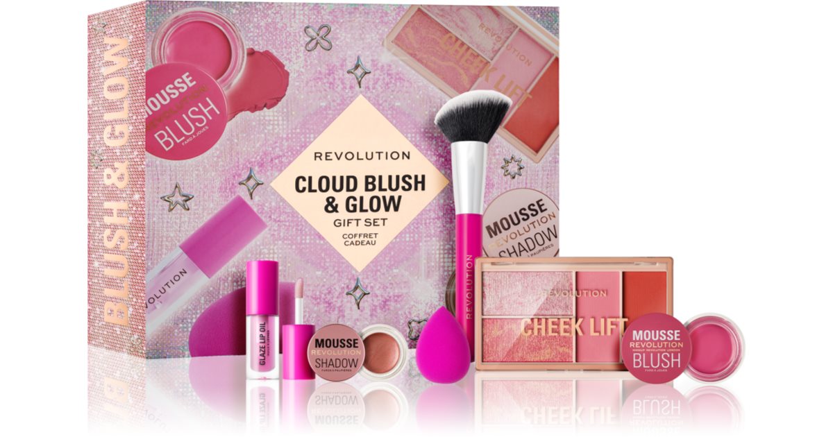 Makeup Revolution Xmass 2024 Cloud Blush & Glow Gift Set (for the face ...