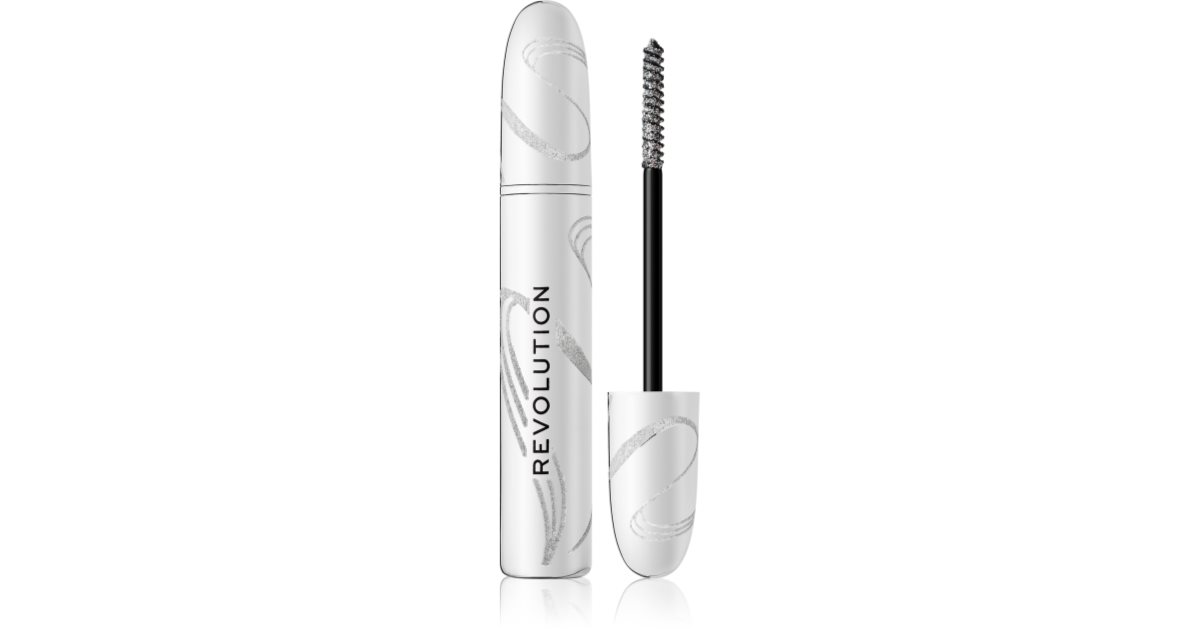 Makeup Revolution Metallic Muse Silver Glitter Top Coat mascara with ...