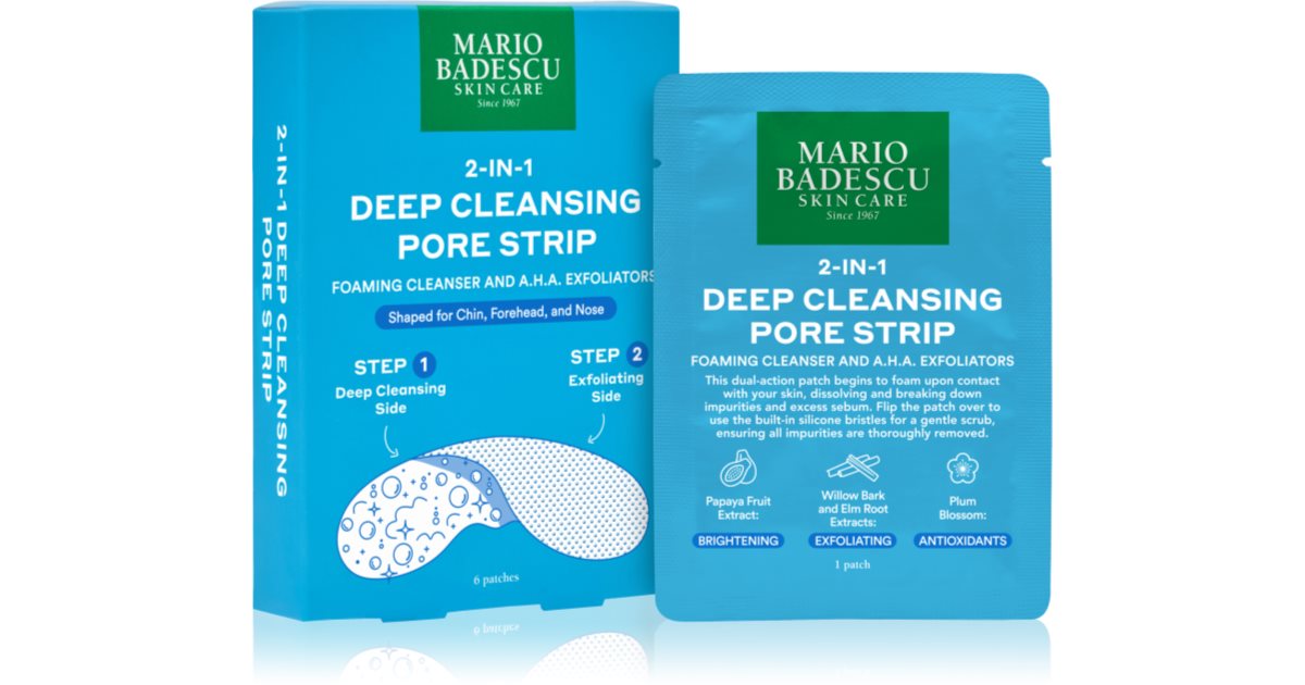 Mario Badescu 2-in-1 Deep Cleansing Pore Strip Lappar för problematisk ...