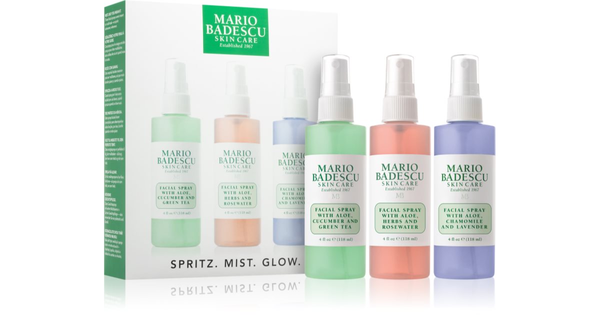 Mario Badescu SPRITZ. MIST. GLOW. coffret (para iluminação e hidratação ...