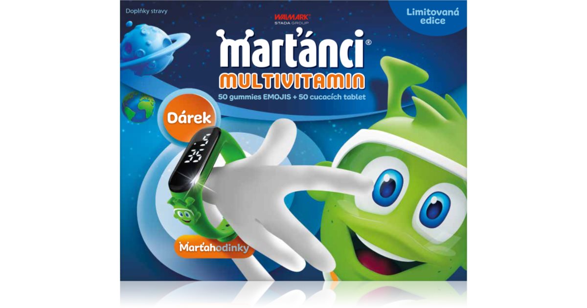 MARŤÁNCI multivitaminy 50 gummies Emojis + 50 cucacich tbl. DÁREK ...