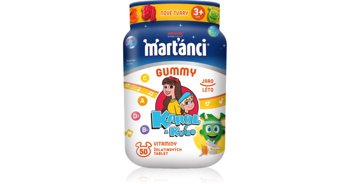 MARŤÁNCI Karol a Kvído jaro - léto žvýkací tablety s multivitamínovým ...