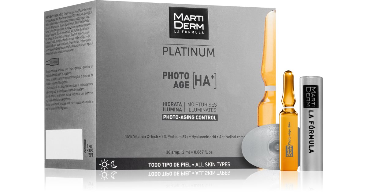 MartiDerm Platinum Photo Age HA+ Serum mod aldring I ampuller | notino.dk