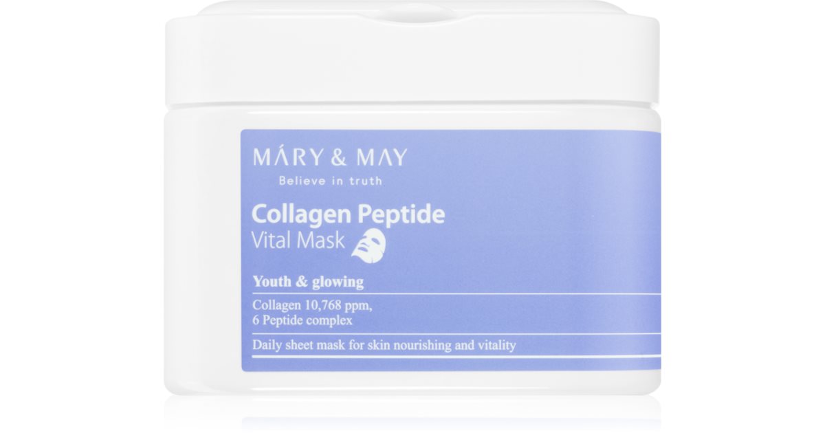 MARY & MAY Collagen Peptide Vital Mask ensemble de masque en tissu ...