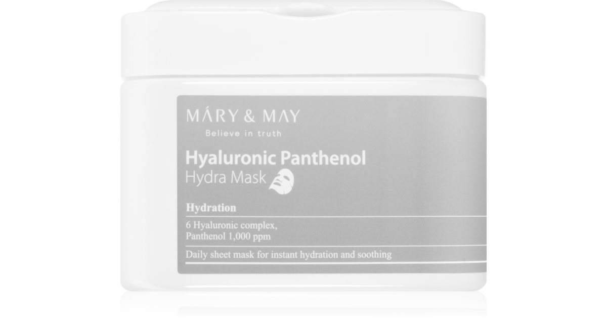 MARY & MAY Hyaluronic Panthenol Hydra Mask sheet mask set for intensive ...