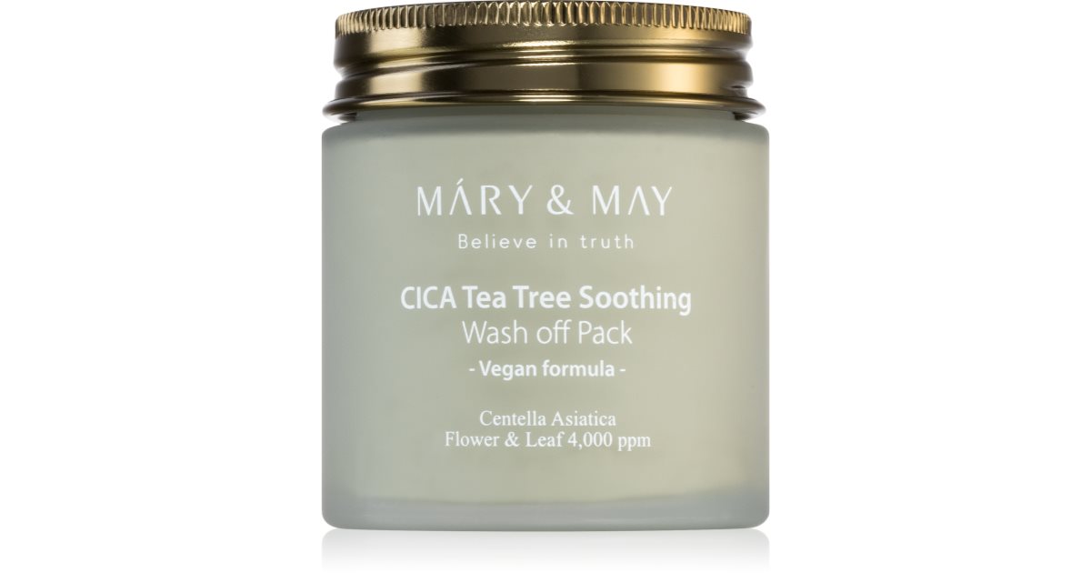 MARY & MAY Cica Tea Tree Soothing cleansing mineral clay mask with ...