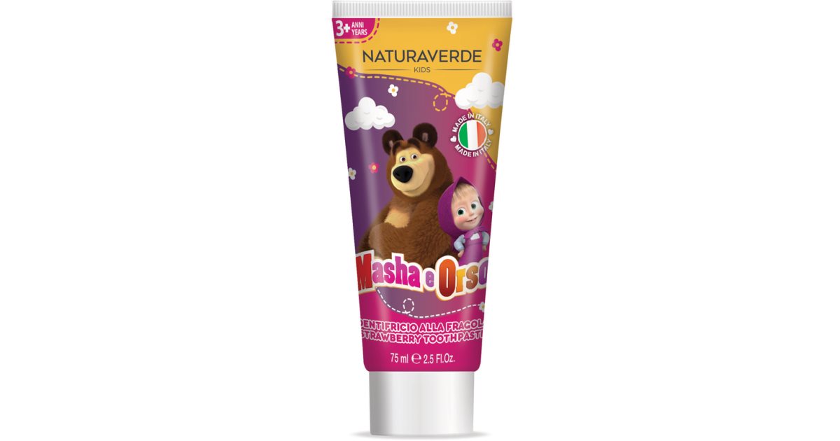 Masha & The Bear Kids Toothpaste for Children with strawberry flavour ...
