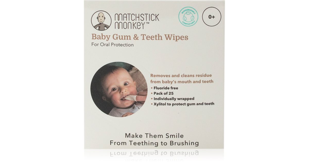 Matchstick Monkey Baby Gum & Teeth Wipes 0 m+ cleansing wipes for teeth ...