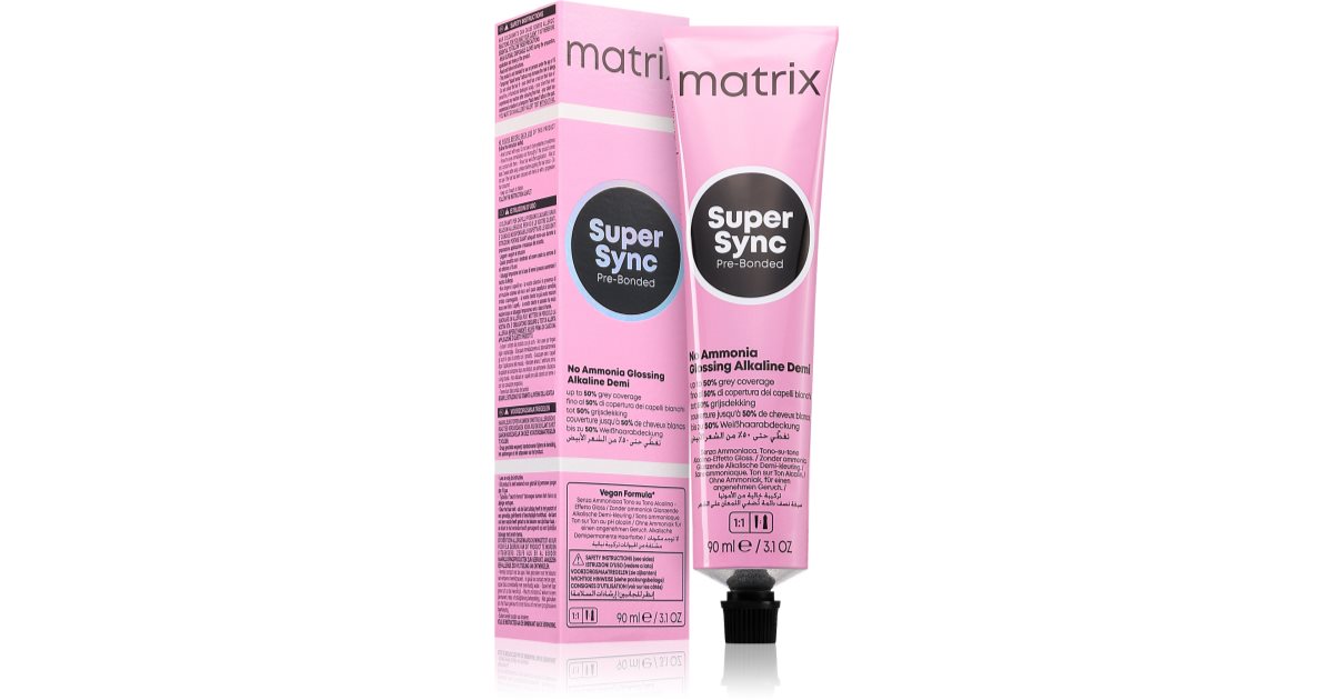 Matrix Super Sync Pre-Bonded pusiau ilgalaikiai plaukų dažai | notino.lt
