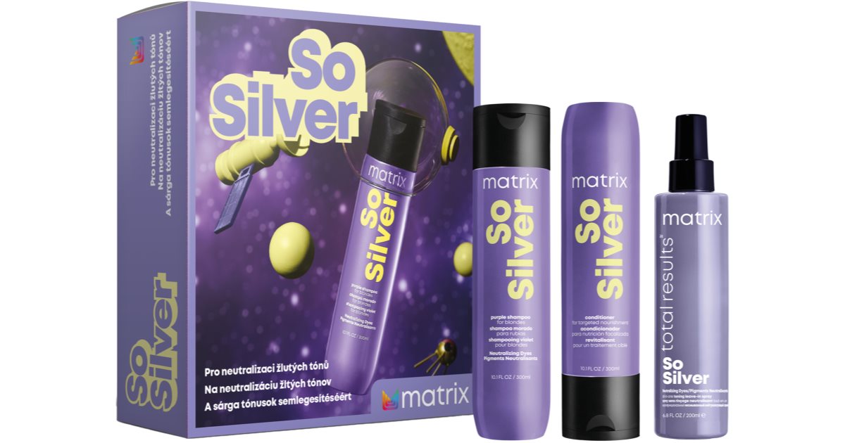 Matrix So Silver Gift Set neutraliseert gele Tinten | notino.nl