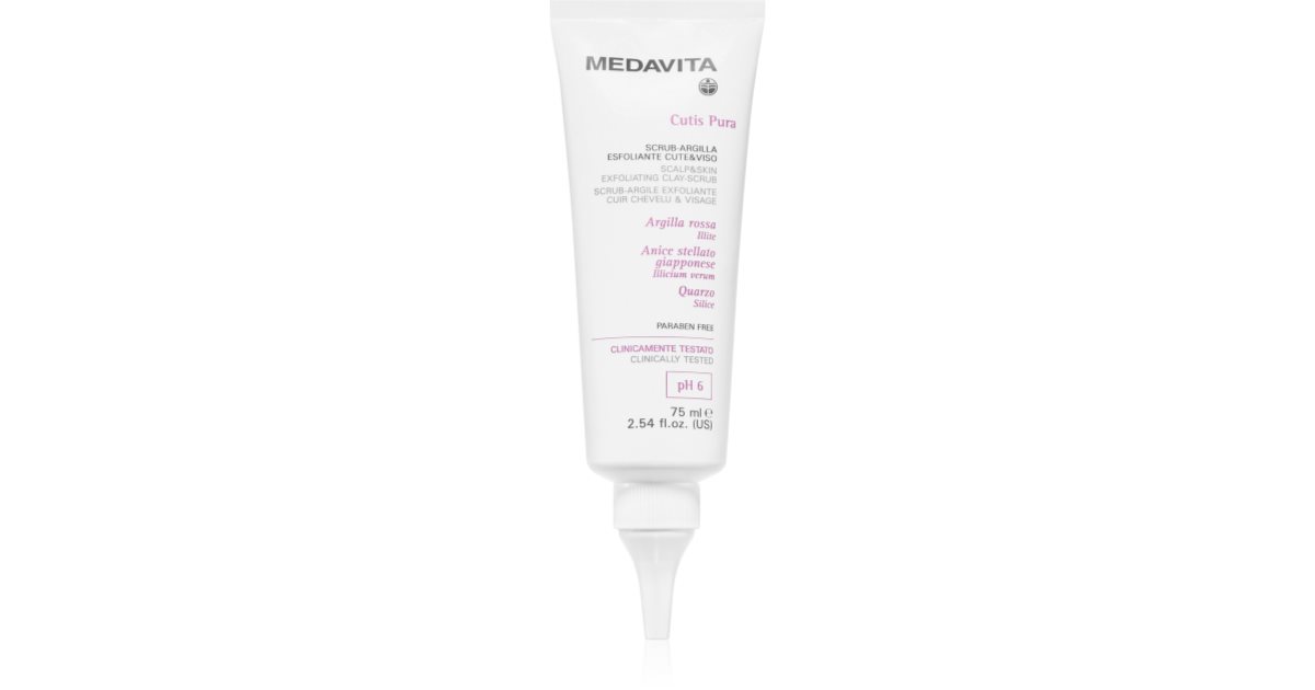 Medavita Cutis Pura Exfoliating Clay-Scrub cleansing scrub for face and ...
