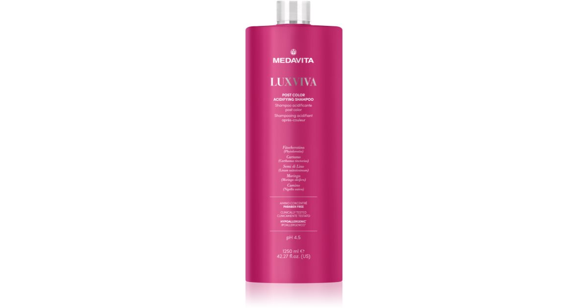 Medavita LUXVIVA Post Color Acidifying moisturising shampoo for colour ...
