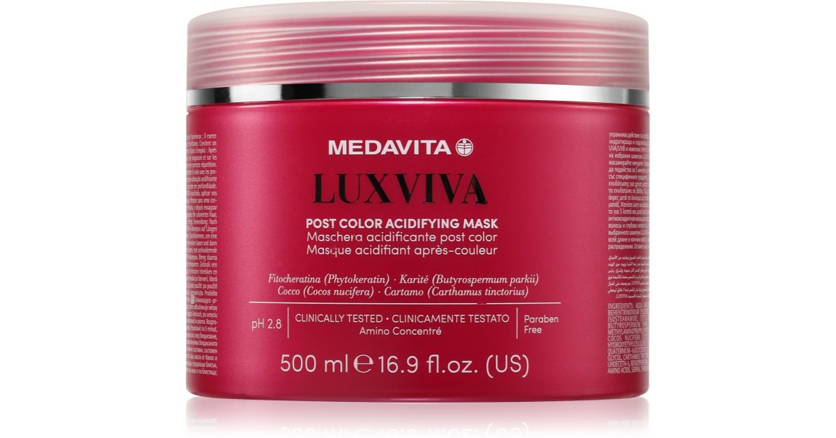 Medavita LUXVIVA Post Color Acidifying Mask nourishing mask for colour ...