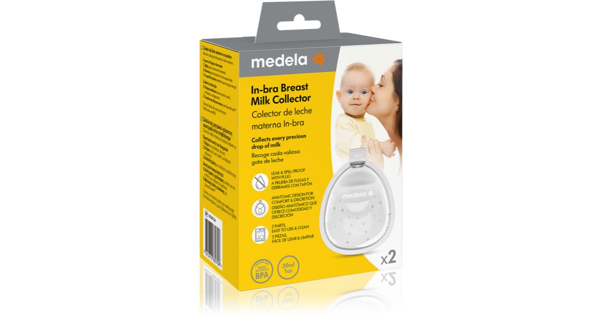 Medela In-bra Breast Milk Collector raccoglitori del latte materno per ...