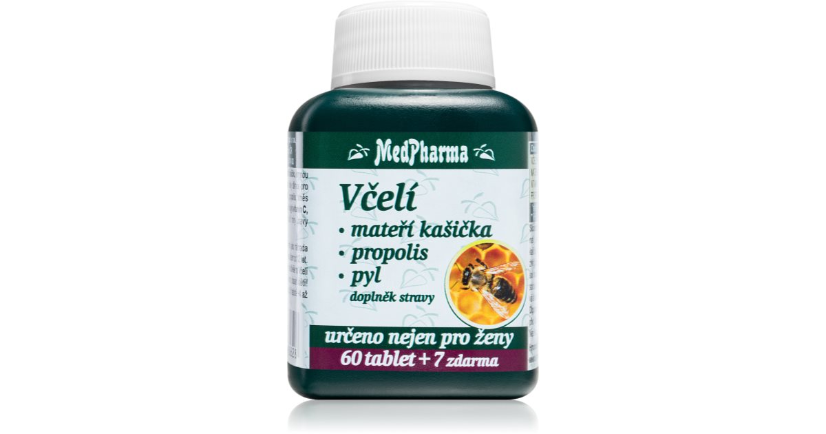 MedPharma Včelí mateří kašička + propolis + pyl tablety pro podporu ...