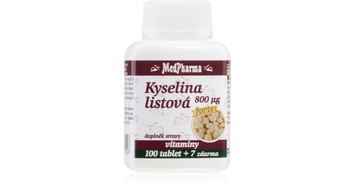MedPharma Kyselina listová 800 μg tablety na podporu krvotvorby | notino.sk