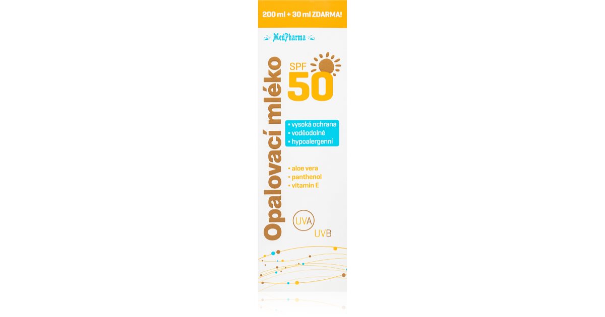 MedPharma Suntan Lotion SPF50 Mjölk för solbränna Hög solskyddsfaktor ...