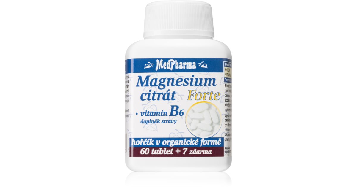 MedPharma Magnesium citrát Forte B6 výživový doplnok pre normálnu ...
