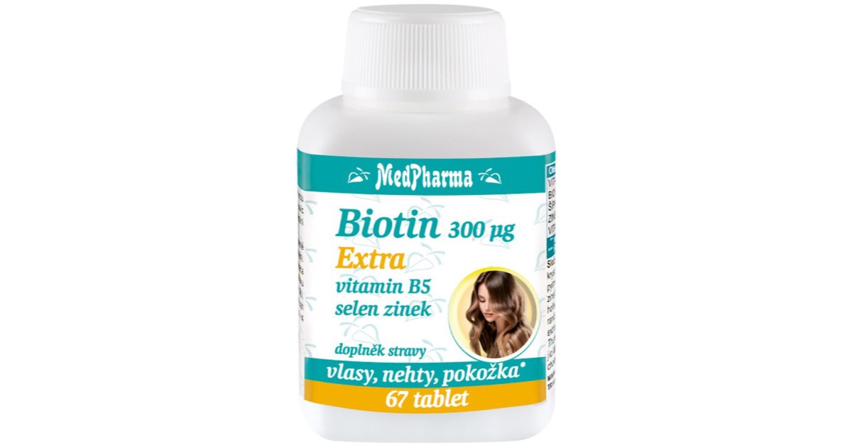 MedPharma Biotin 300 µg Extra tablety krásné vlasy, nehty a pokožka ...