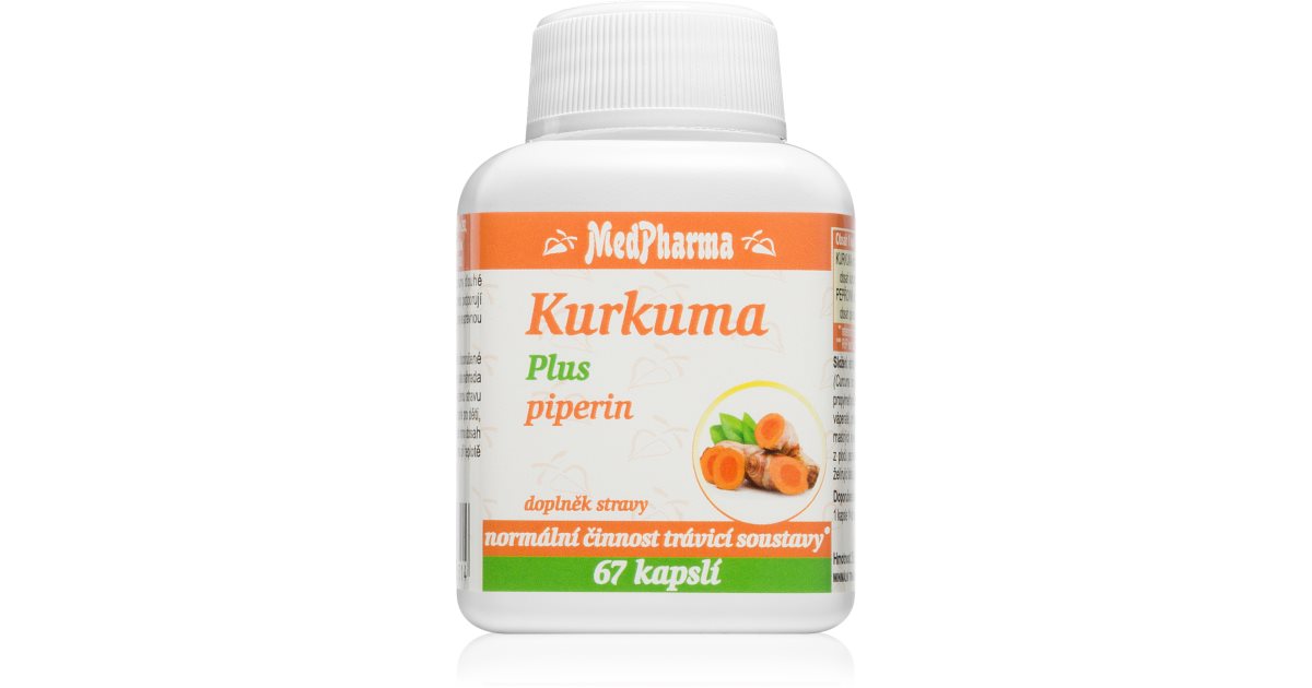 MedPharma Kurkuma Plus piperin kapsuly na podporu trávenia | notino.sk