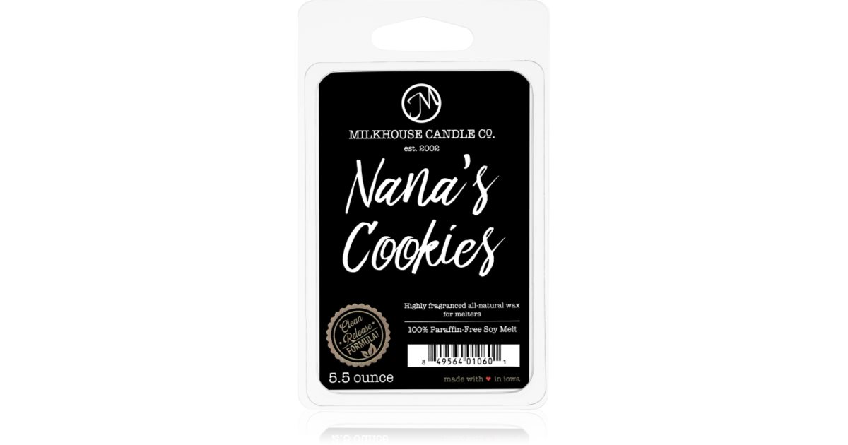Milkhouse Candle Co. Creamery Nana's Cookies vosek za aroma lučko ...