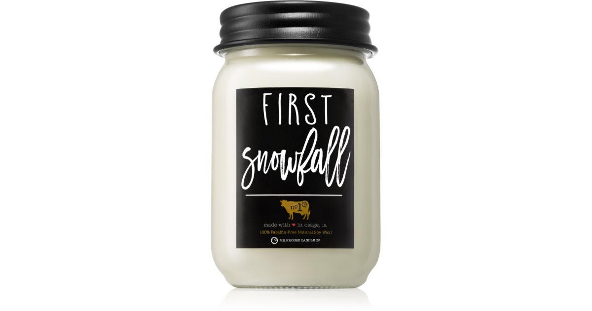 Milkhouse Candle Co. Farmhouse First Snowfall scented candle Mason Jar ...