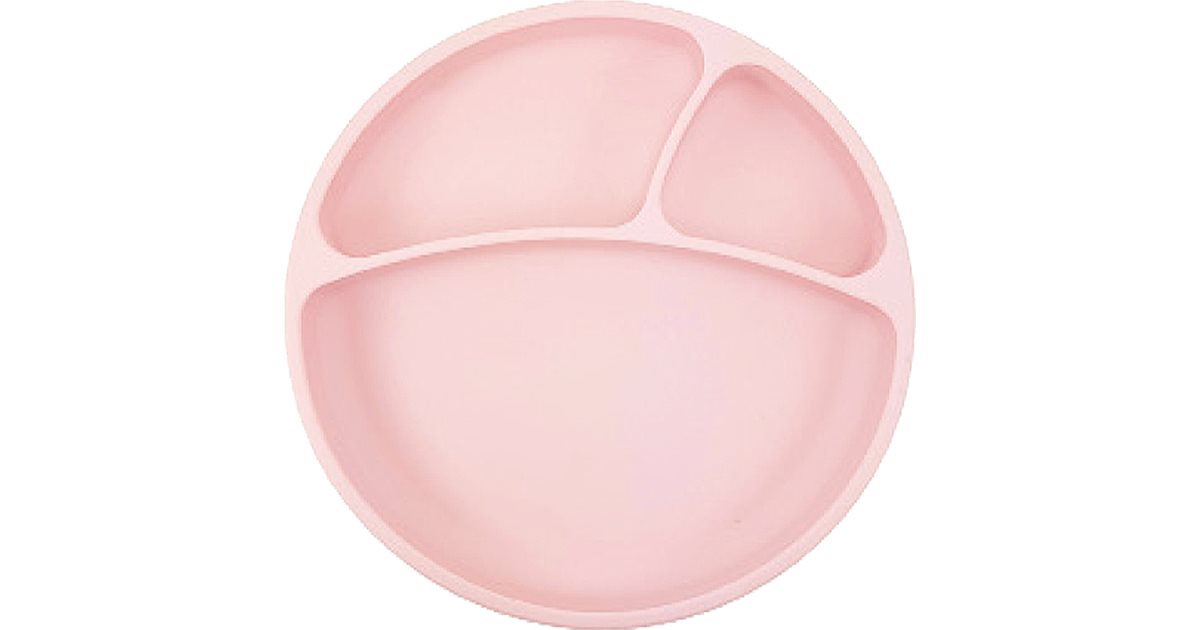 Minikoioi Puzzle Plate Pink bord met vakjes met zuignap | notino.nl