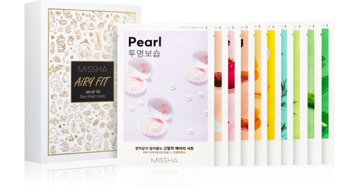 Missha Merry Christmas Airy Fit Sheet Mask Set sheet mask set for the ...