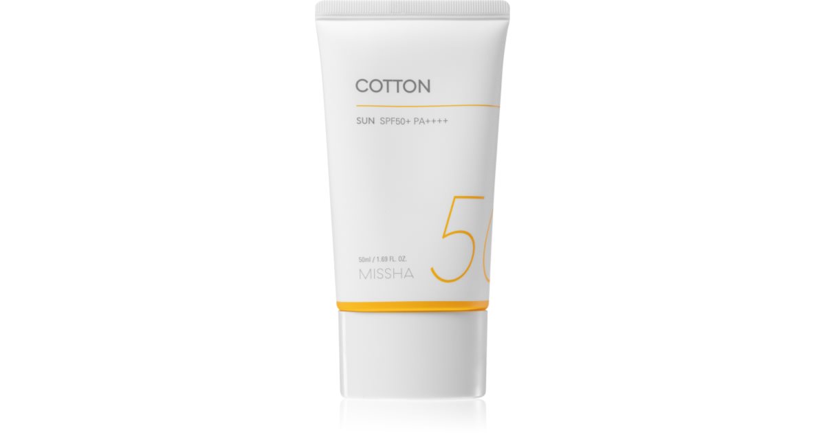 Missha All Around Safe Block Cotton Sun sunscreen SPF 50+ for sensitive ...