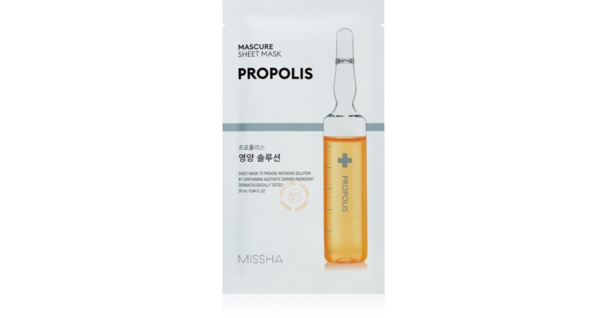 Missha Mascure Propolis nourishing sheet mask for sensitive and ...