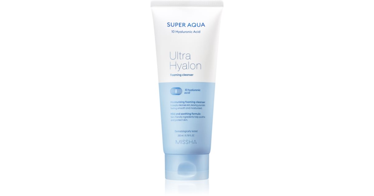 Missha Super Aqua 10 Hyaluronic Acid зволожуюча очищуюча пінка | notino ...