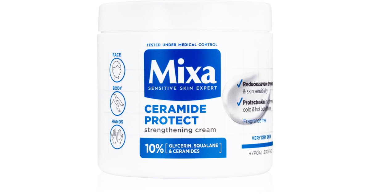 Mixa Ceramide Protect regenerating body cream for sensitive skin ...