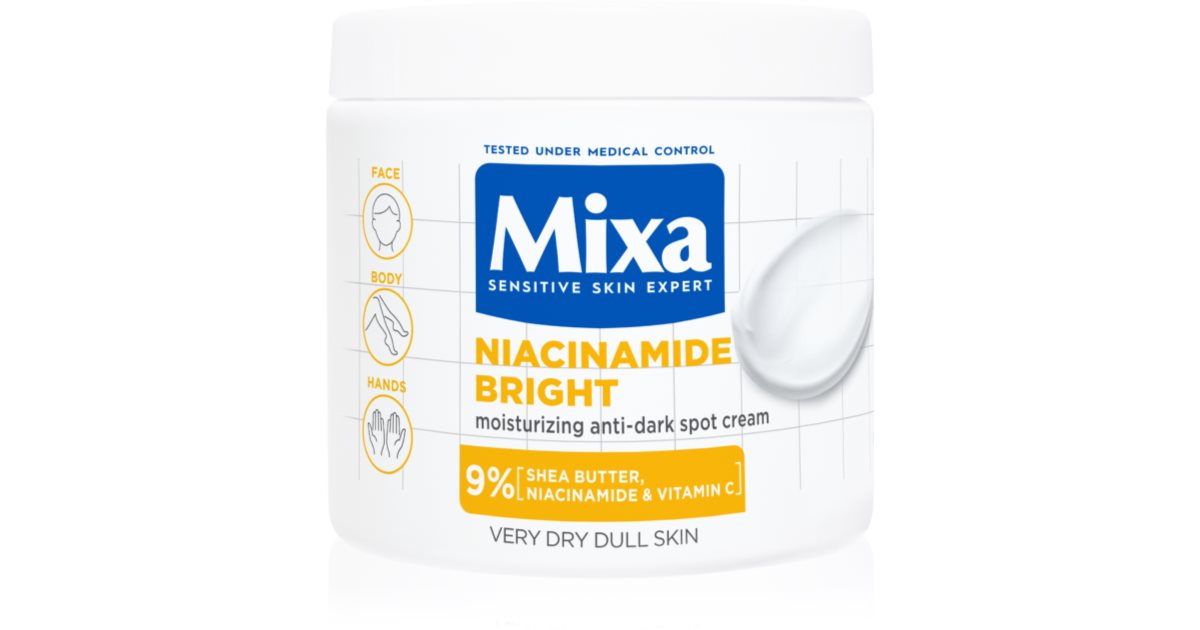 Mixa Niacinamide Bright body cream for radiance and hydration | notino ...