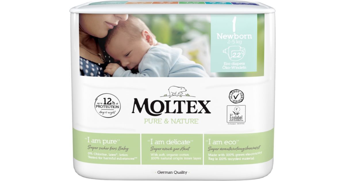 Moltex Pure & Nature Newborn Size 1 Einweg-ÖKO-Windeln | notino.at