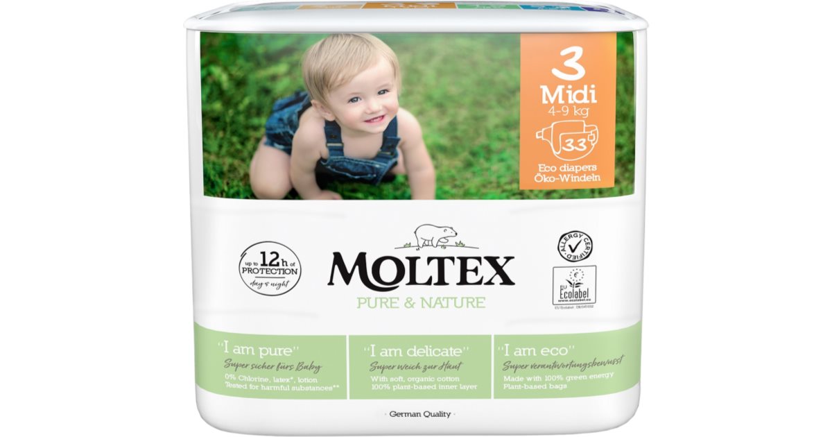 Moltex Pure & Nature Midi Size 3 Einweg-ÖKO-Windeln | notino.at